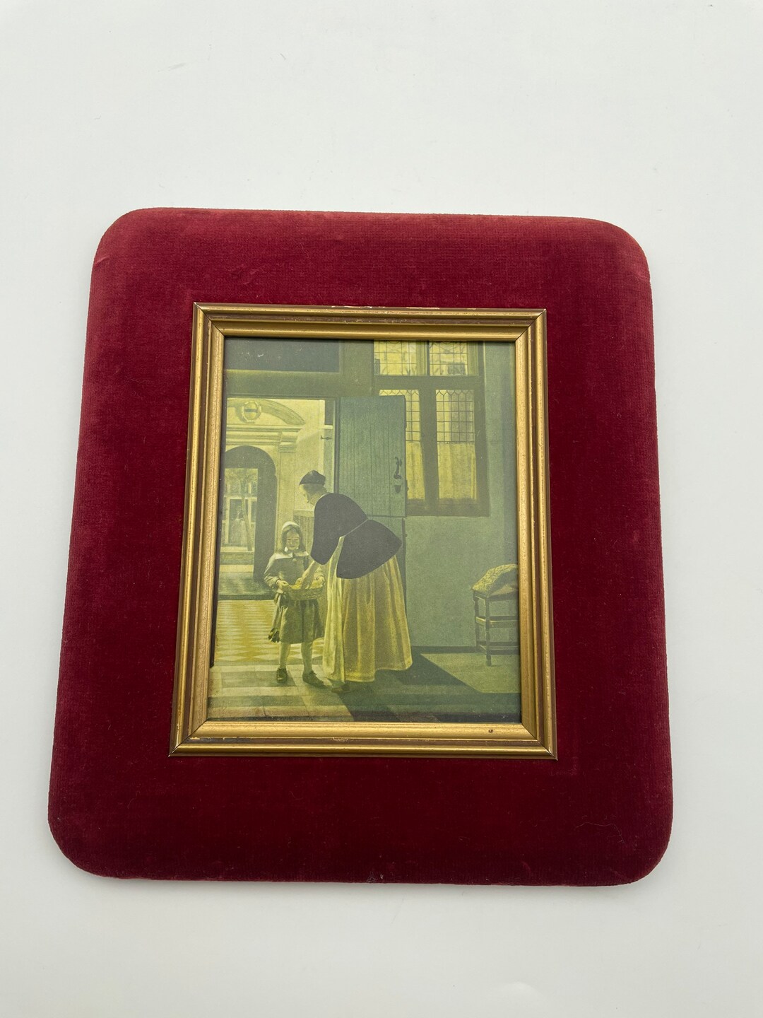 Bucklow Vintage Velvet Wooden Frame With De Hooch Artist Print A Boy ...