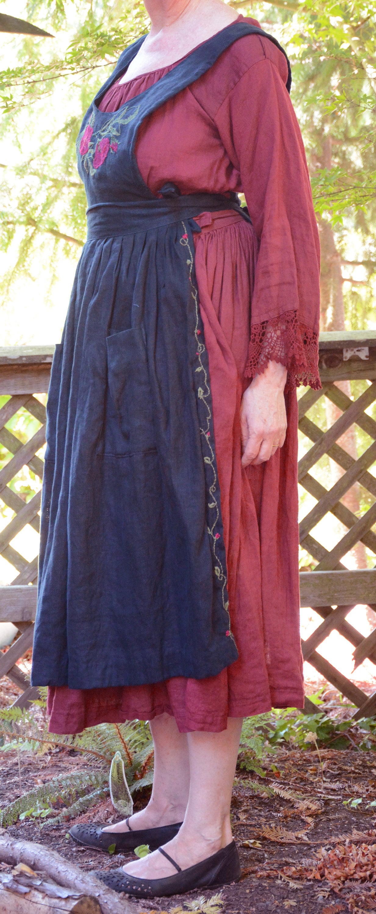 Hobbit Core Linen Combo With Embroidered Apron - Etsy