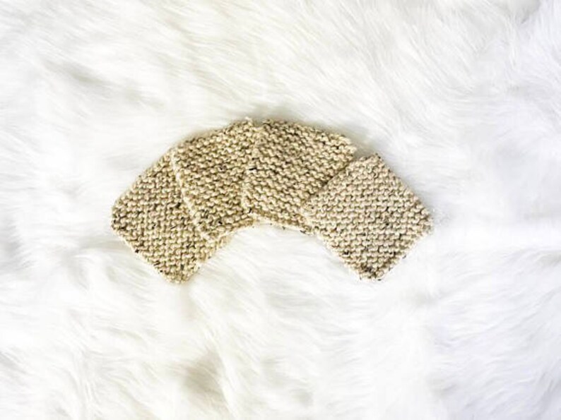 Knit Coaster Set of 4 | Knitted Coasters | Handmade Coaster Set | Knit ...