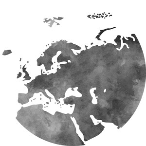 Gray World Map, Watercolor World Map, World Map Poster, World Map Print ...