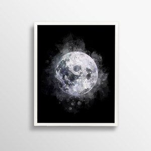 Moon Print, Moon Poster, Moon Printable, Solar System Print, Planet ...