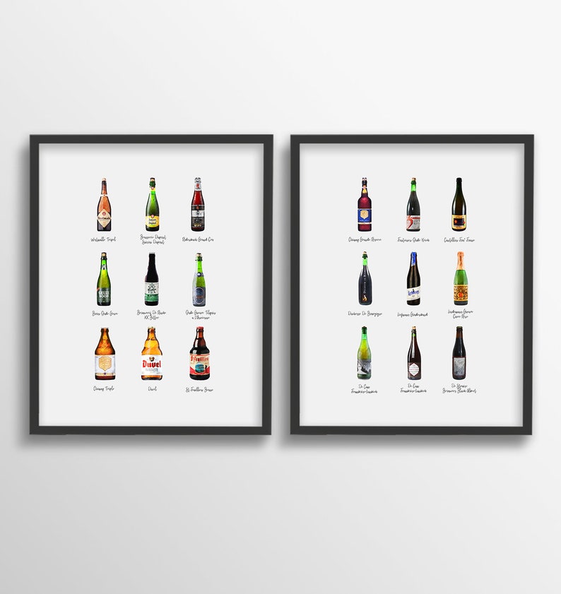 Beer Print, Beer Poster, Belgian Beer Print, Beer Print Set of 2, Gift ...