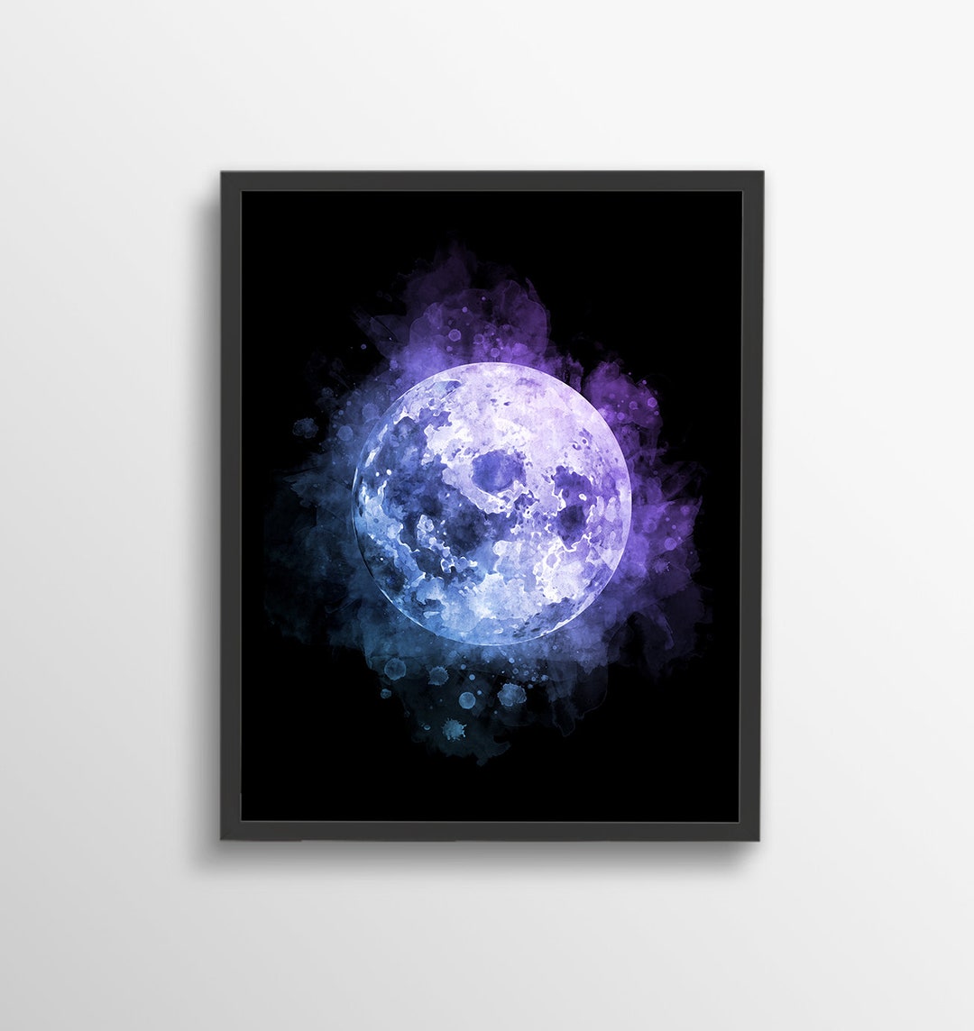 Moon Print, Moon Poster, Moon Printable, Solar System Print, Planet ...