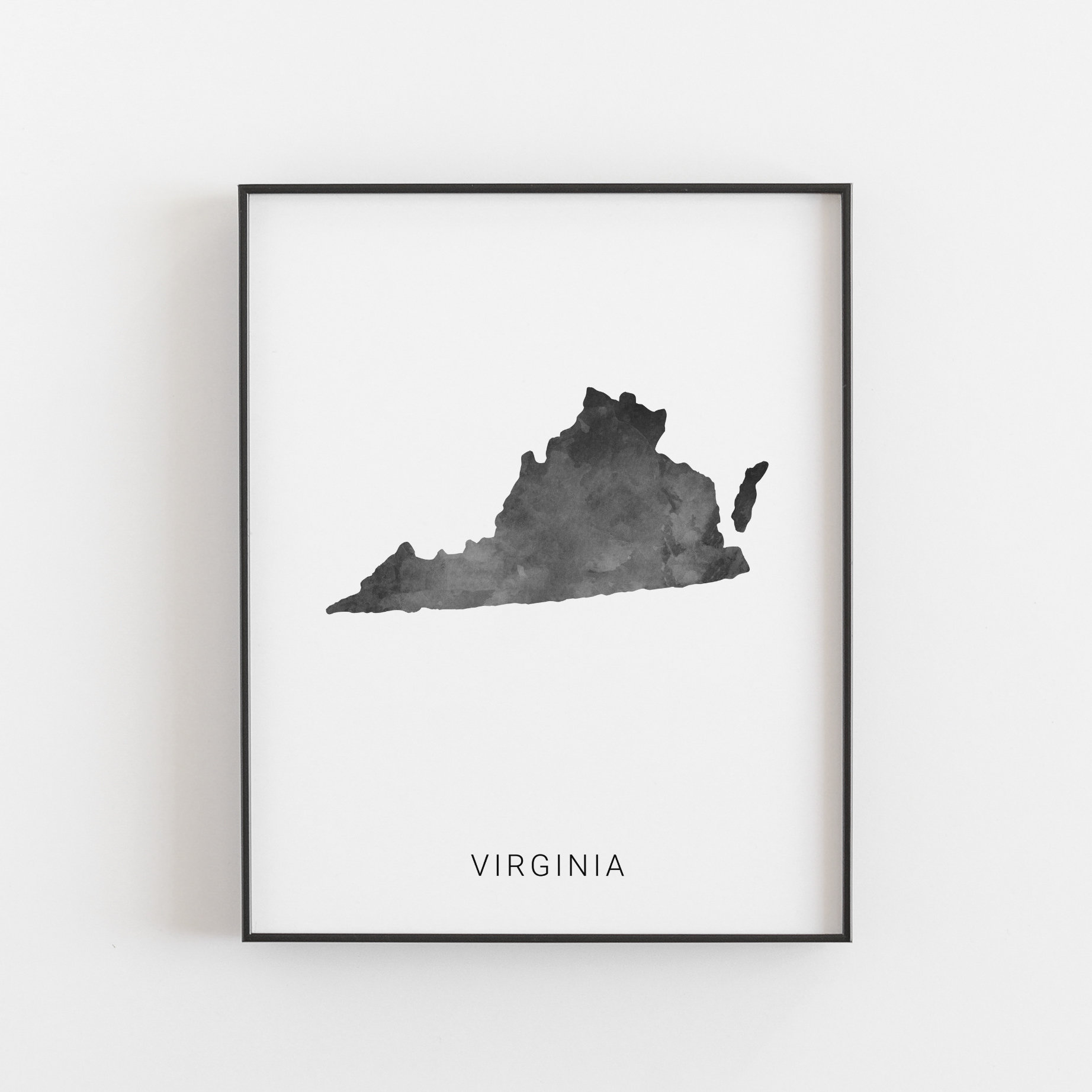 Virginia Map Print, Virginia Wall Art, Virginia, State Map Print, Map ...