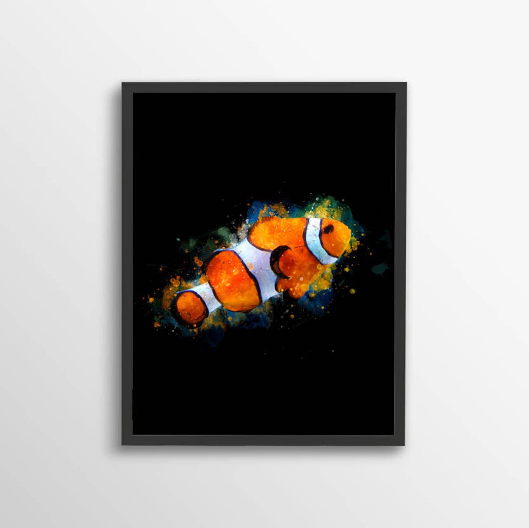 Fish Wall Art, Fish Printable, Watercolor Fish, Clown Fish Print ...