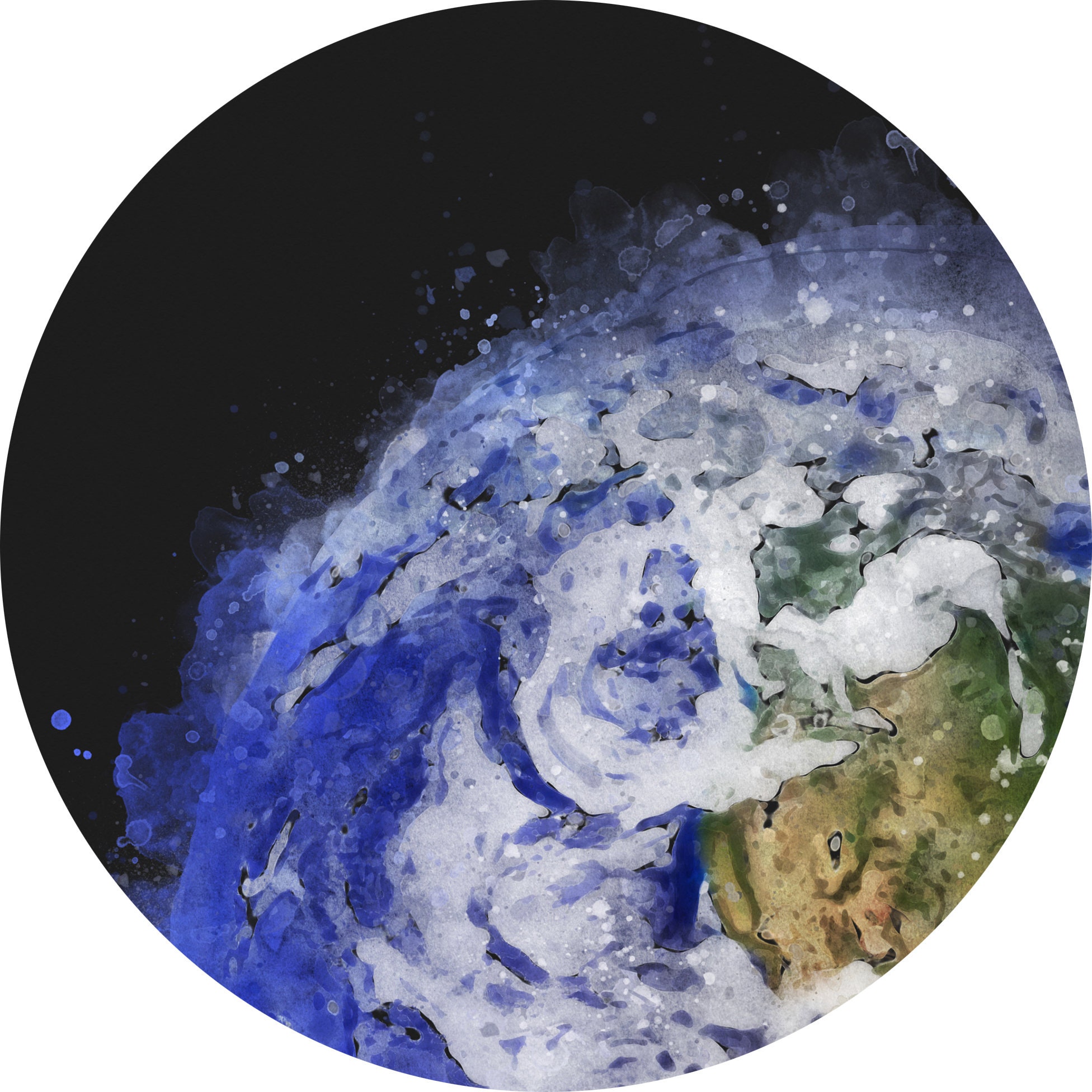 Earth Print Watercolor Space Poster Solar System Print - Etsy