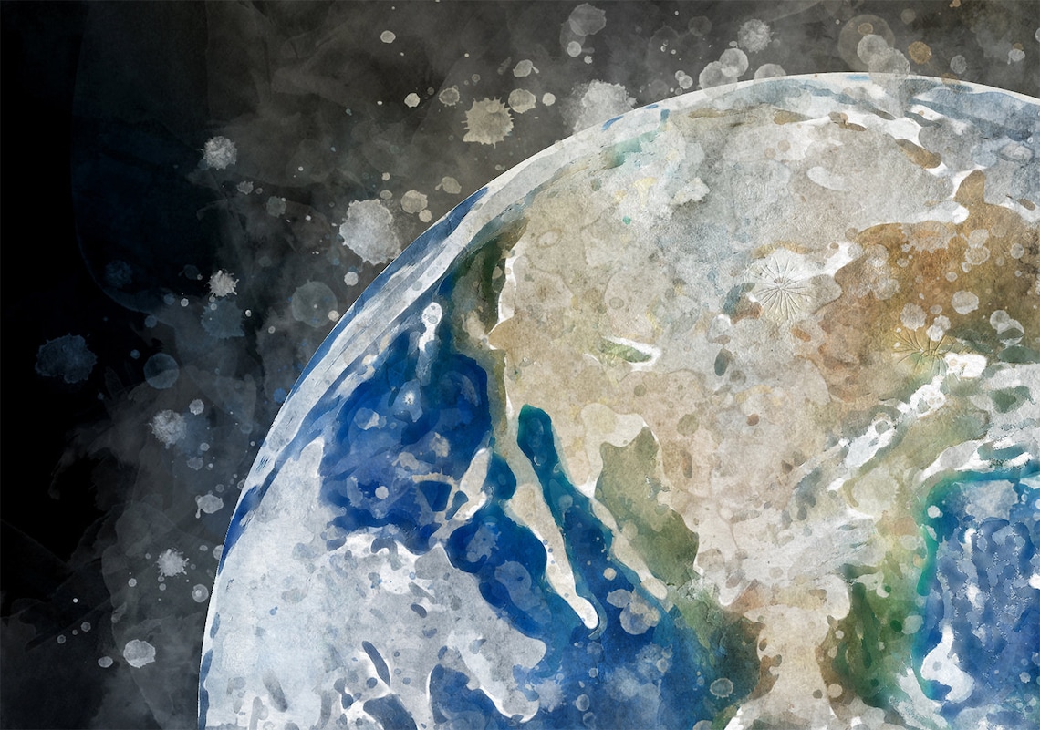 Earth Print Earth Poster Earth Printable Solar System - Etsy