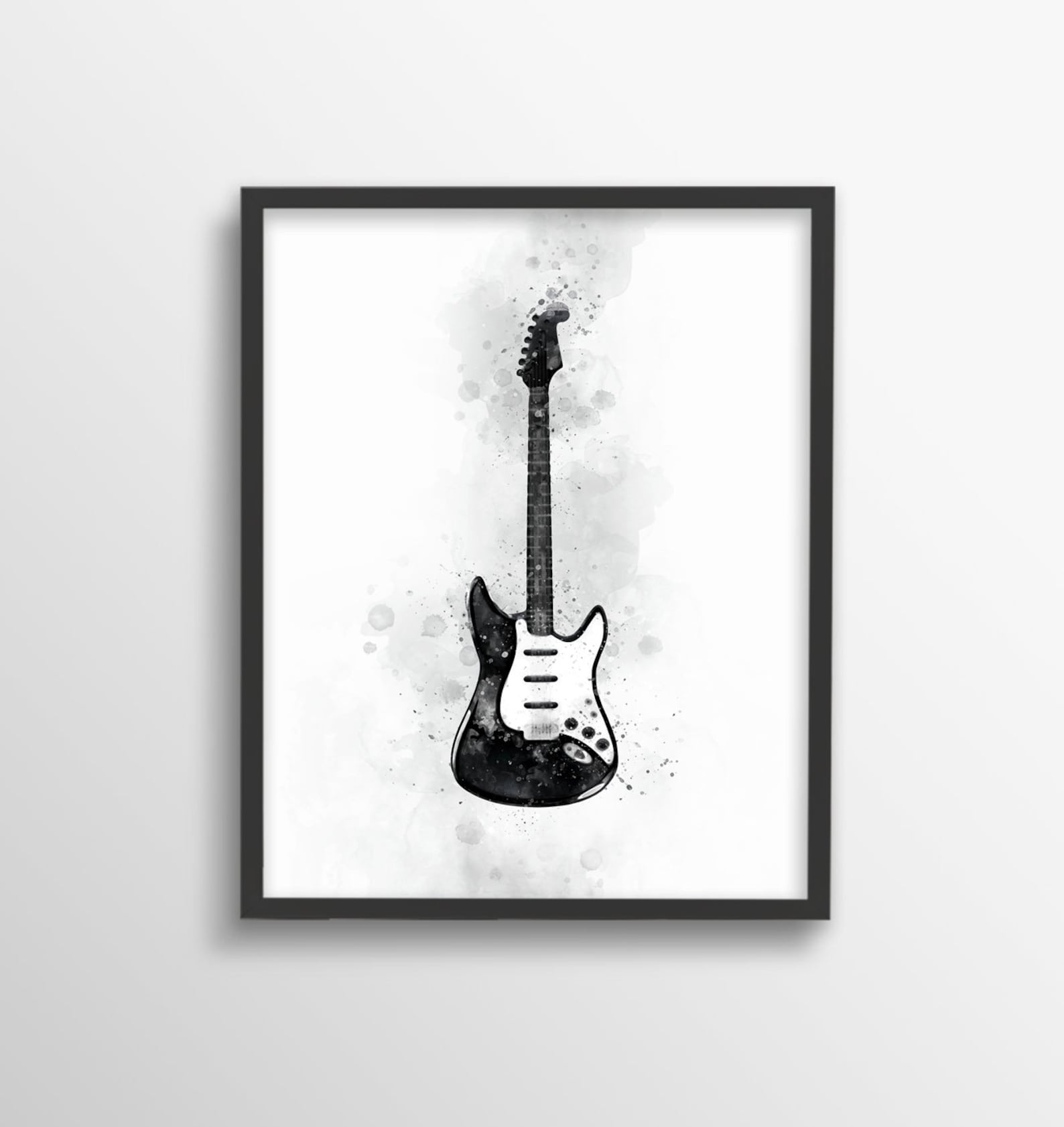 Guitar Print, Guitar Wall Art, Electric Guitar Print, Watercolor Print ...