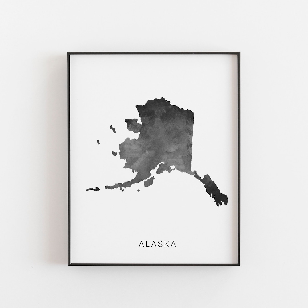 Alaska Map Print, Alaska State Map Art, State Map Print, Map Art, USA ...