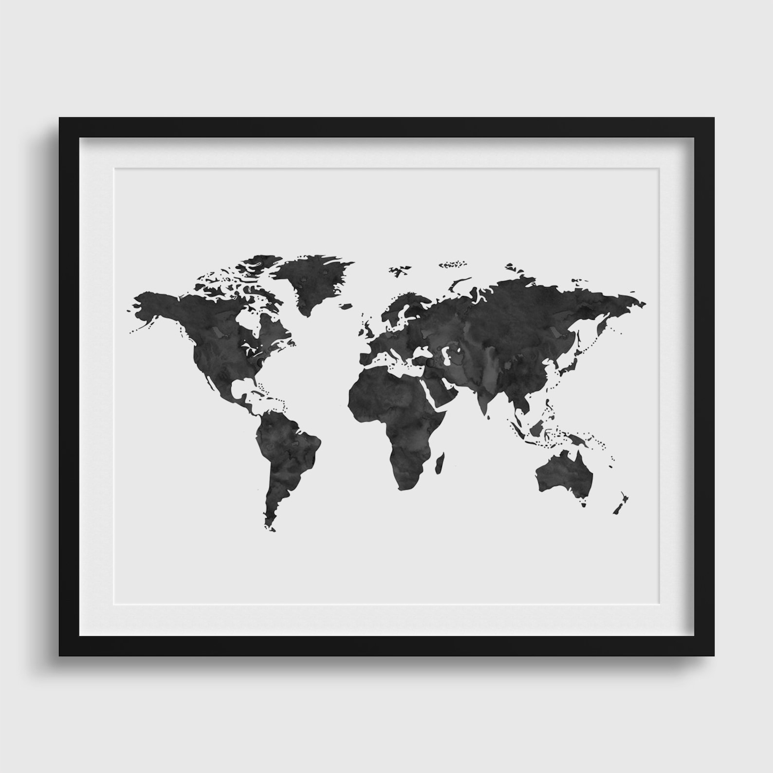 World Map Poster, World Map Print, World Map Wall Art, Watercolor ...