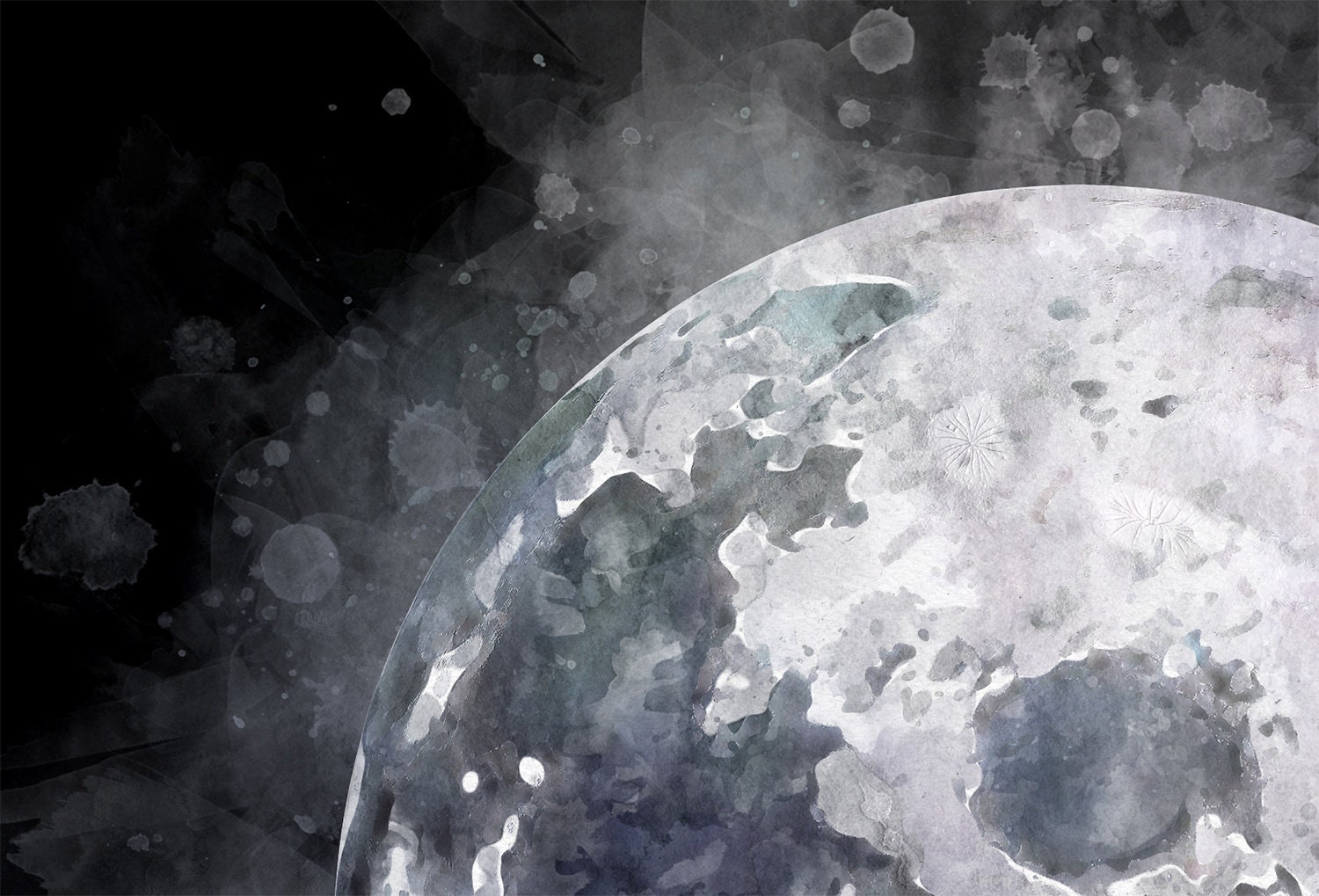 Moon Print, Moon Poster, Moon Printable, Solar System Print, Planet ...