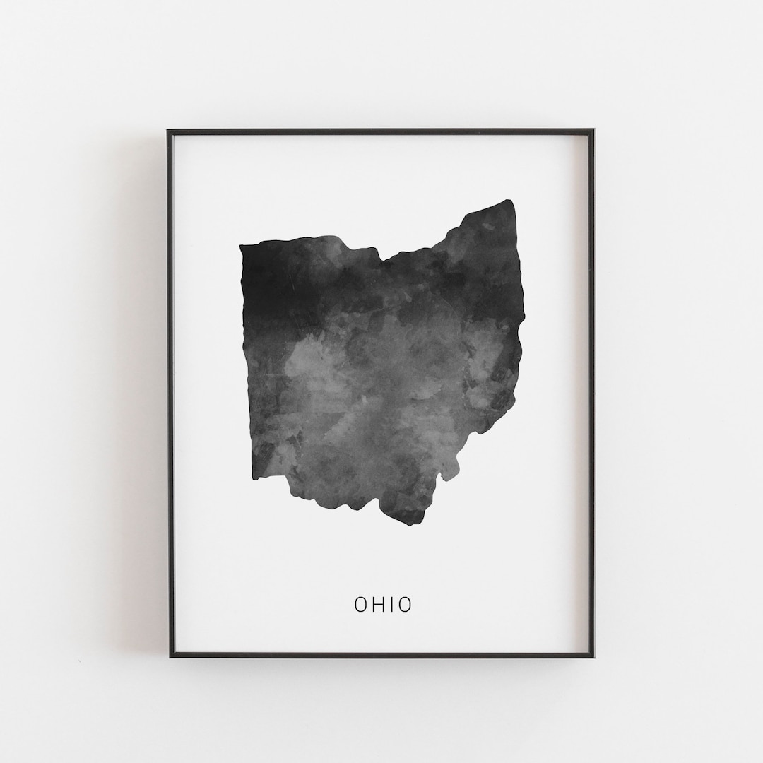 Ohio Map Print, Ohio State Map Art, Ohio, State Map Print, Map Art, USA ...