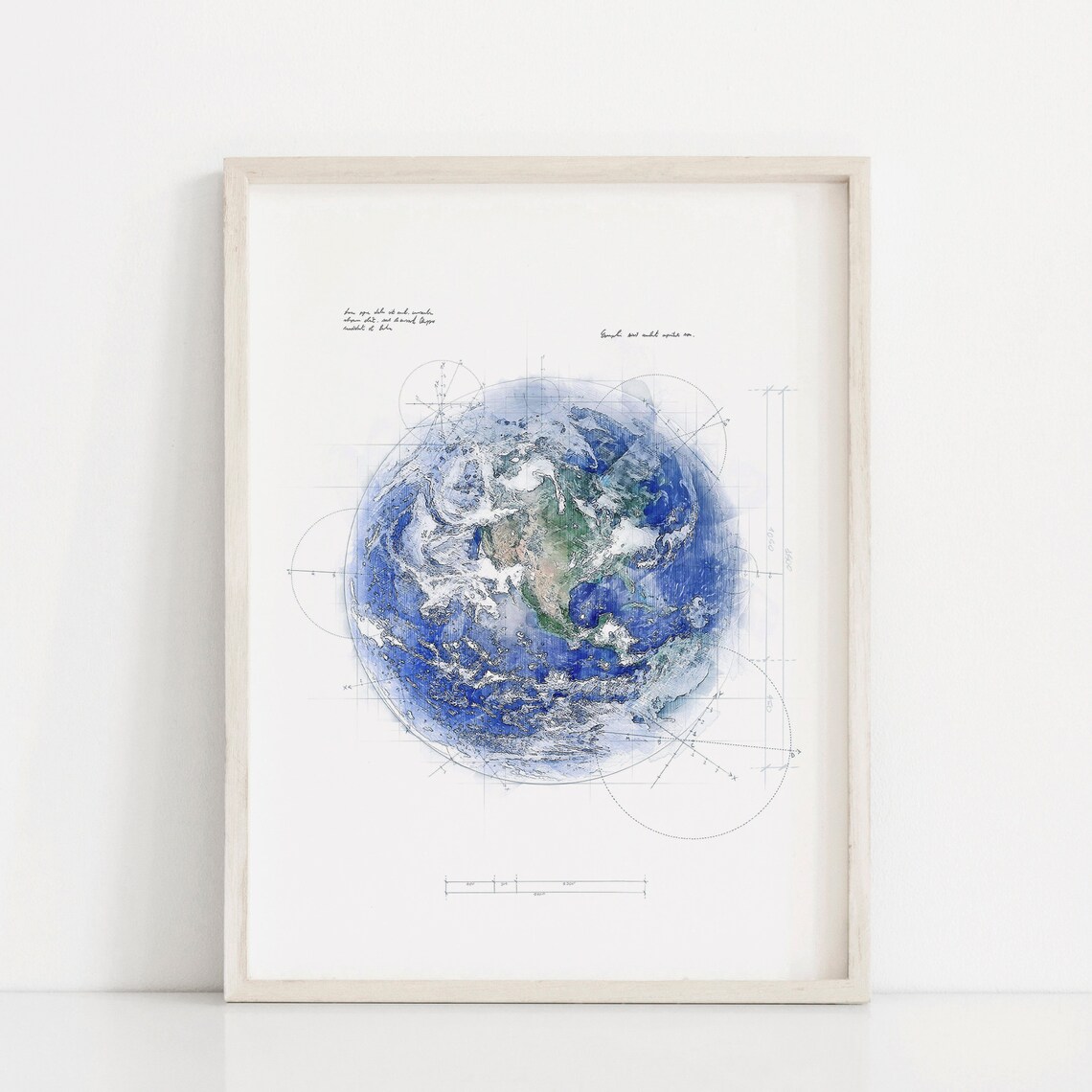Earth Print Minimalist Blueprint Space Poster Solar | Etsy