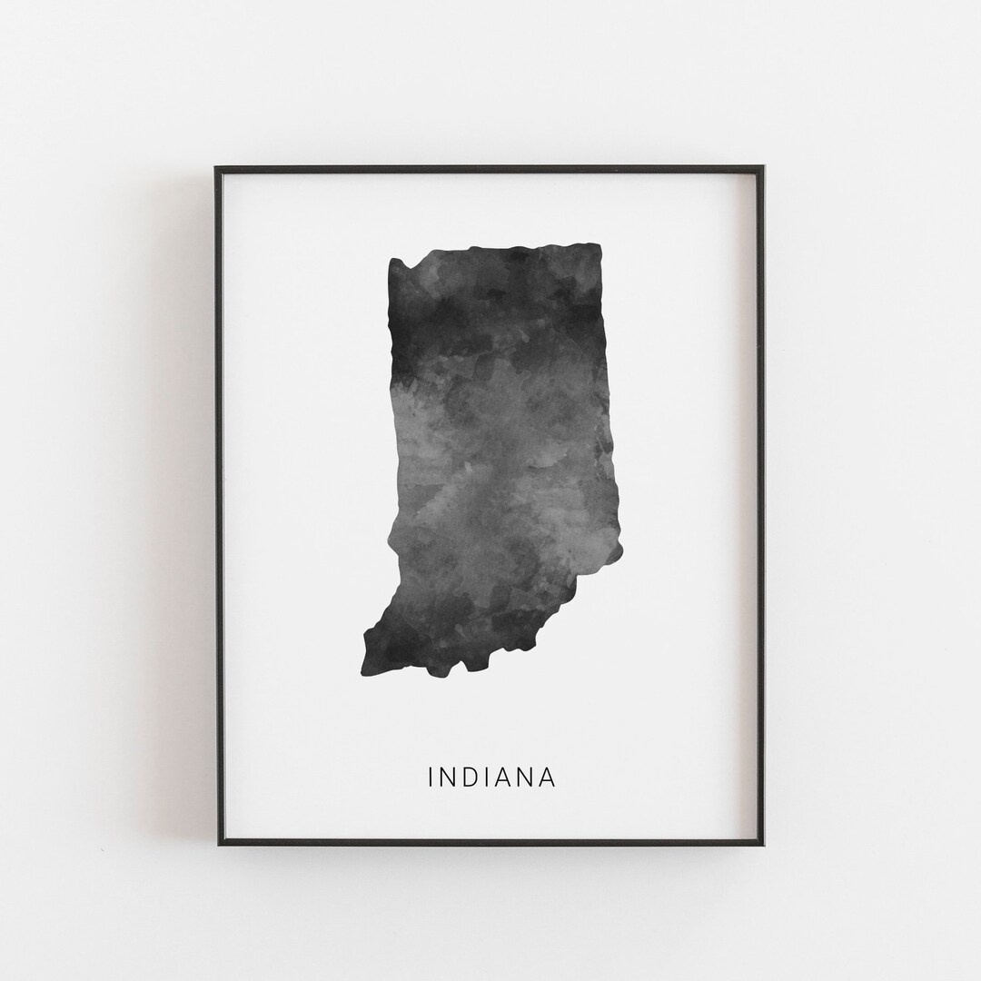 Indiana Map Print, Indiana State Map Art, Indiana, State Map Print, Map ...