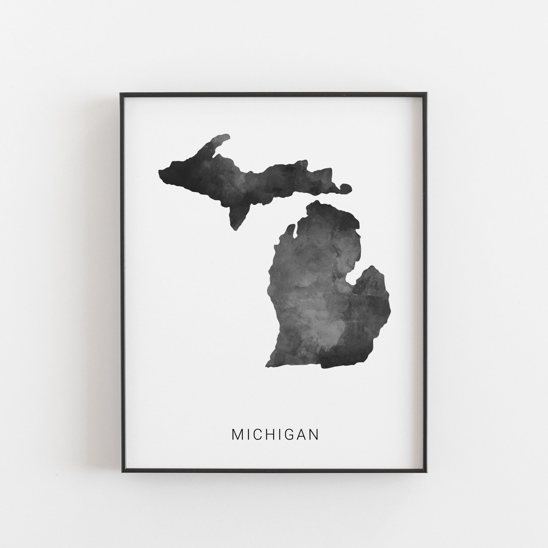 Michigan Map Print Michigan State Map Art Michigan State - Etsy