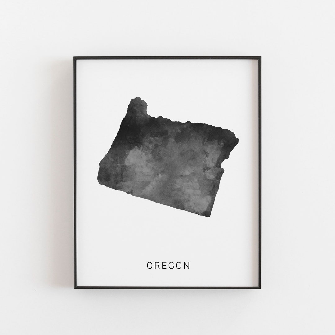 Oregon Map Print, Oregon State Map Art, Oregon, State Map Print, Map ...