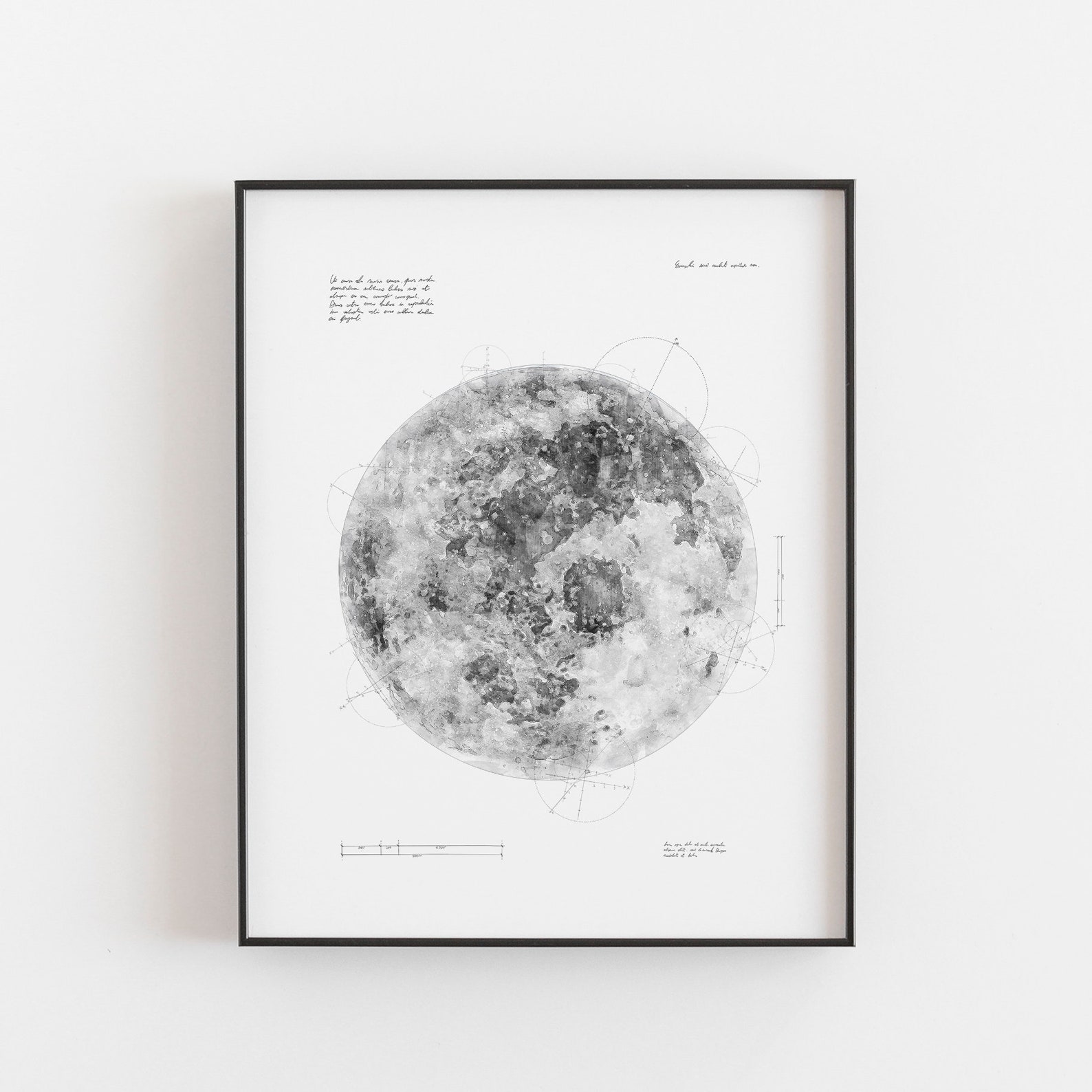 Moon Print Minimalist Blueprint Space Poster Solar - Etsy