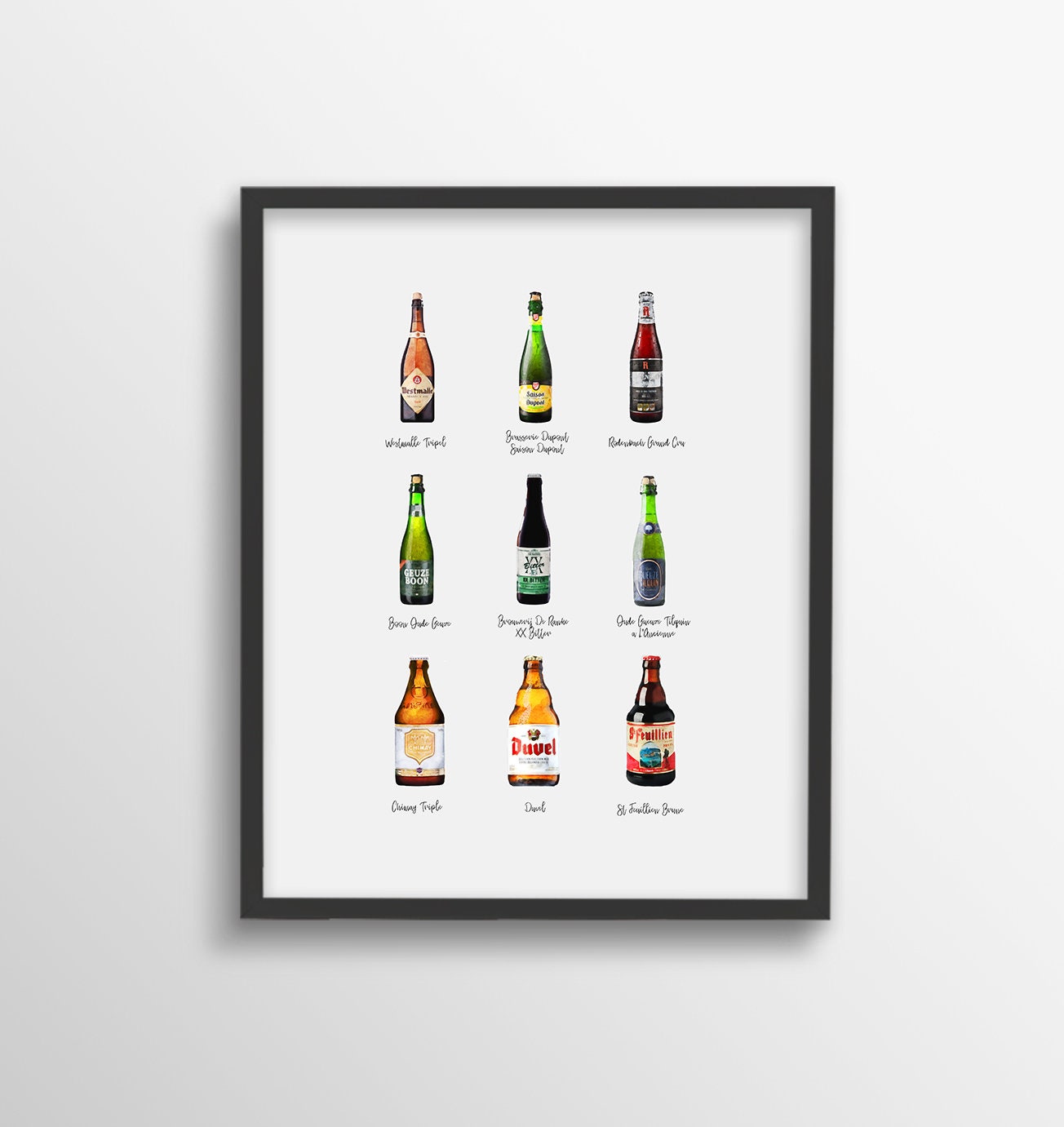 Beer Print, Beer Poster, Belgian Beer Print, Beer Print Set of 2, Gift ...
