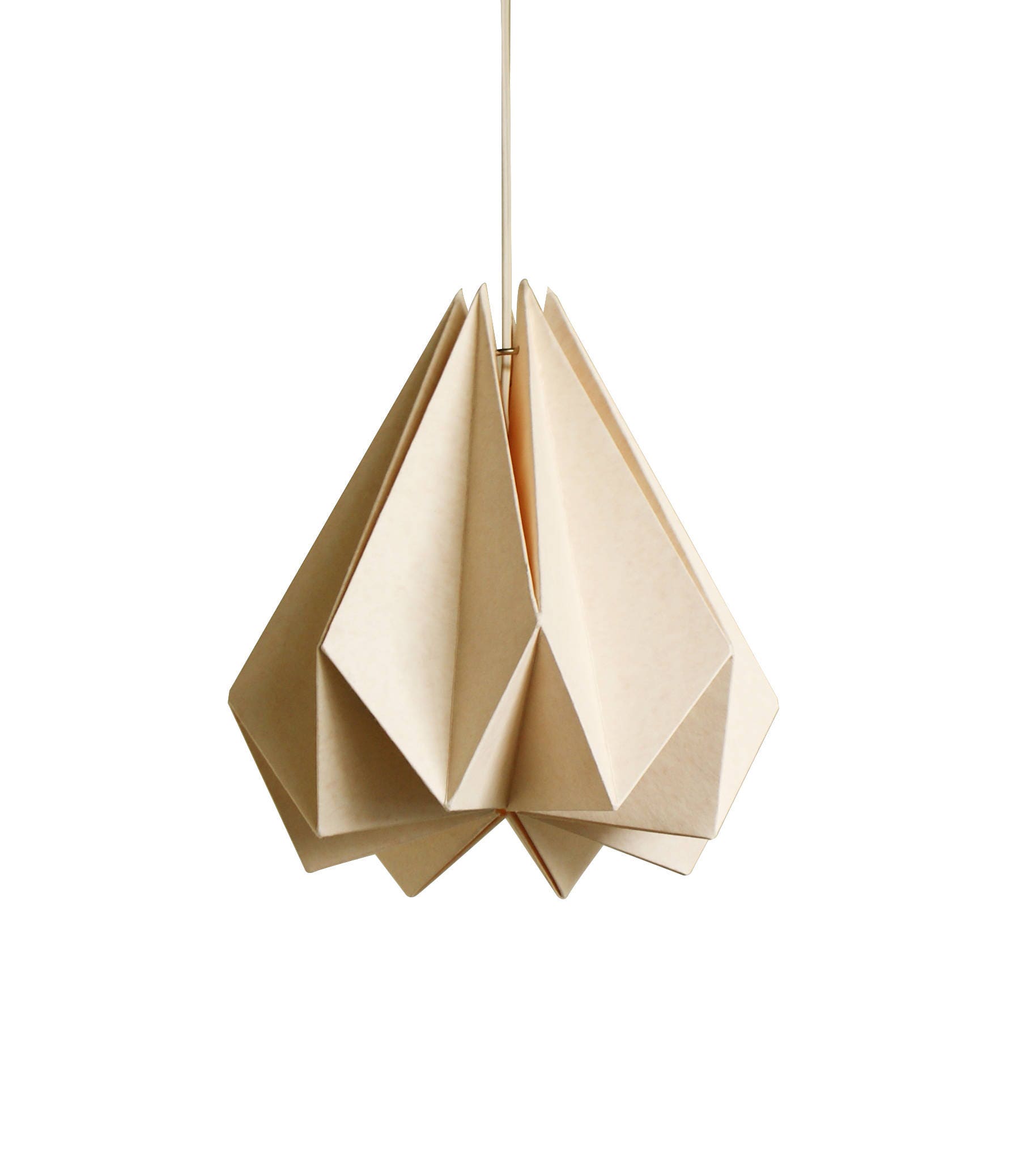 Brownfolds Light Peach Paper Origami Lamp Shade Vanilla Bliss - Etsy