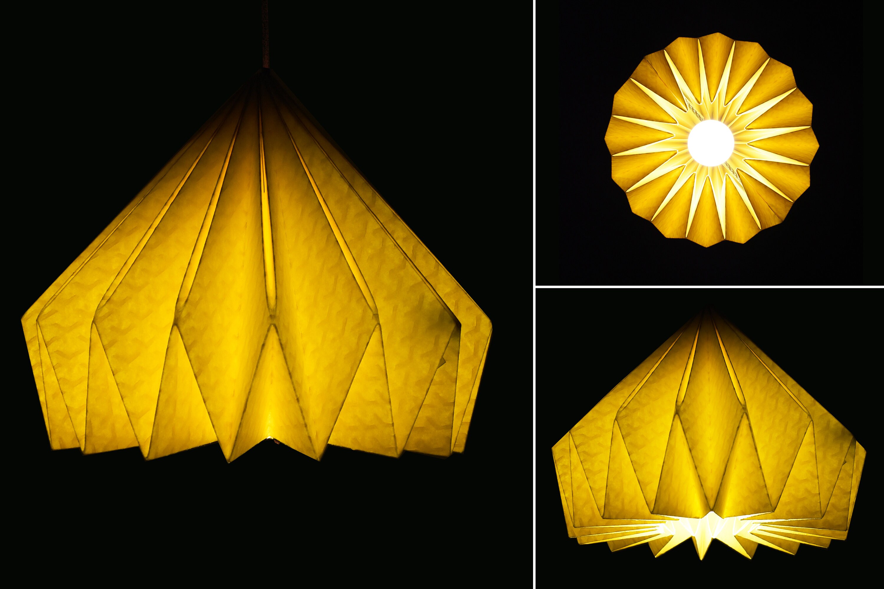 Brownfolds Yellow Paper Origami Lamp Shade Vanilla Bliss Dual | Etsy