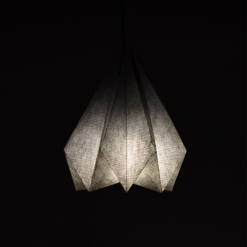 Brownfolds Grey paper origami lamp shade Vanilla Bliss single | Etsy