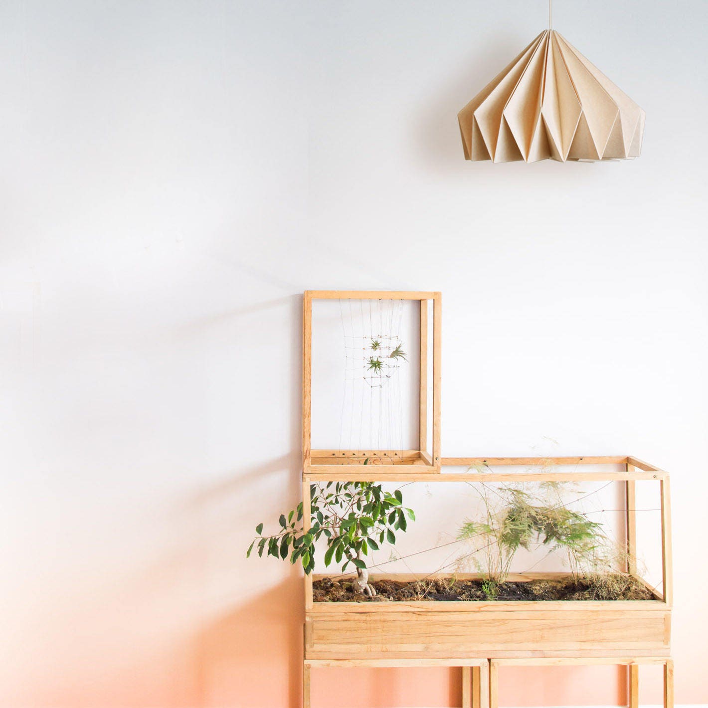 Brownfolds Light Peach Paper Origami Lamp Shade Vanilla Bliss | Etsy Canada