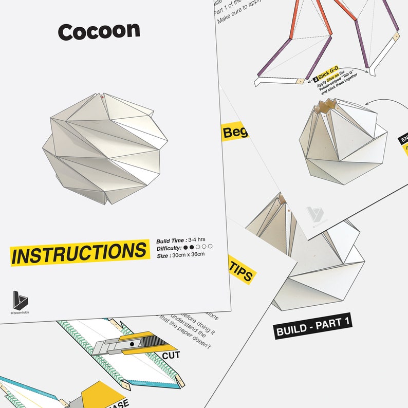 Cocoon DIY Paper Lampshade Instant PDF Download - Etsy