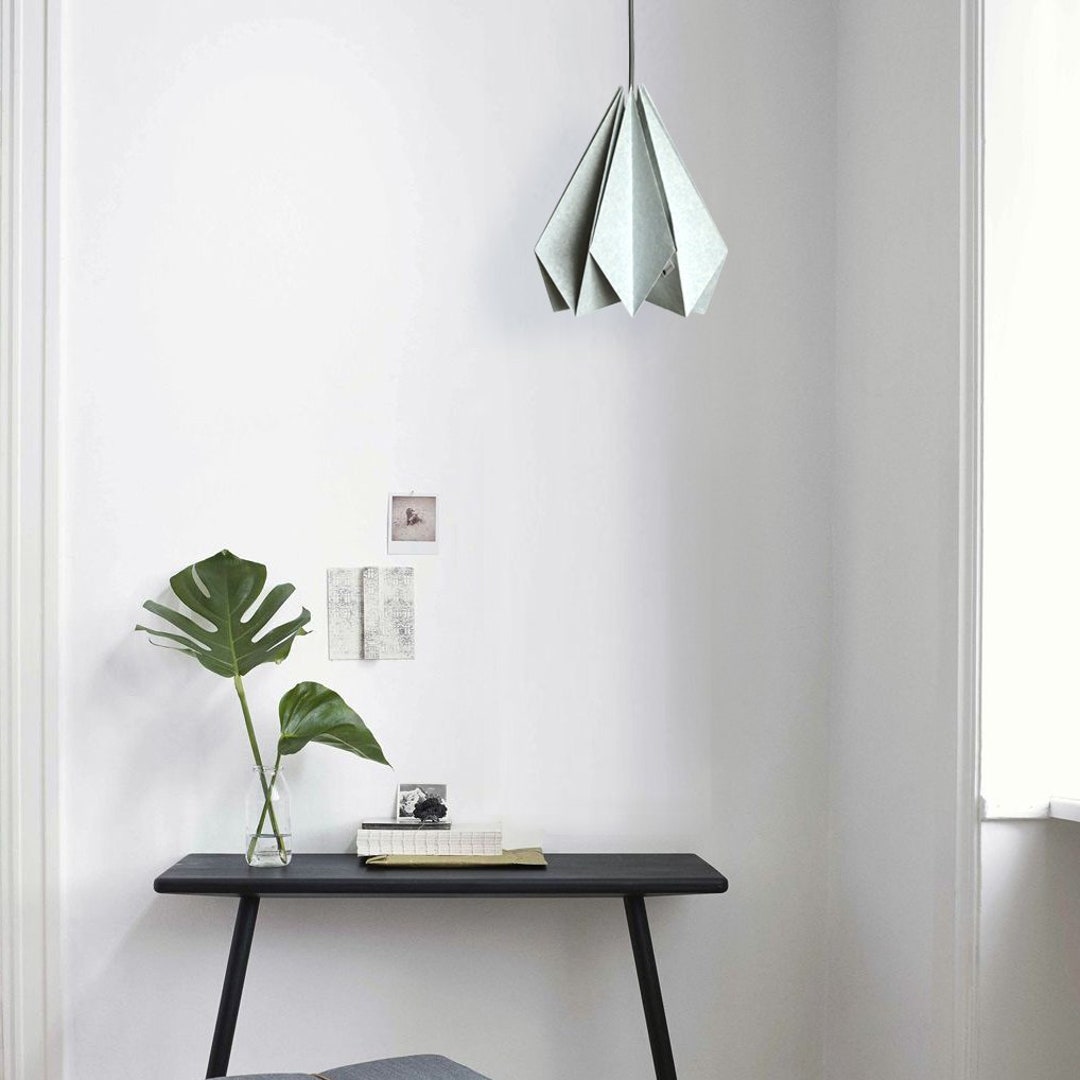 Brownfolds Light Blue Paper Origami Lamp Shade Vanilla Bliss - Etsy