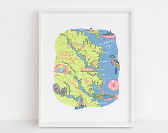Virginia Map Print - Etsy