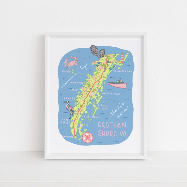 Eastern Shore Map - Etsy