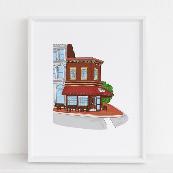 Hyperion Espresso Coffee Shop Print Fredericksburg, Virginia Art ...