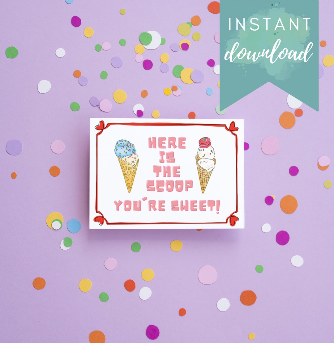 Cute Ice Cream Lunch Box Notes || Printable Note Cards || Instant ...
