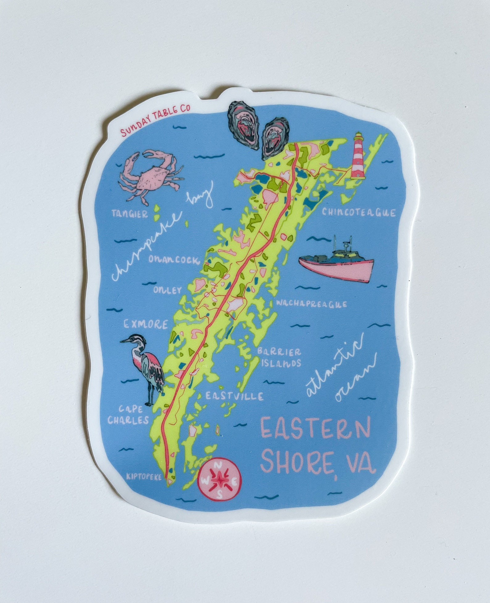 Eastern Shore Virginia Map Sticker | Die-cut Vinyl Decal - Etsy
