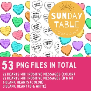 Conversation Hearts Clip Art Set || Positive Message Conversation ...