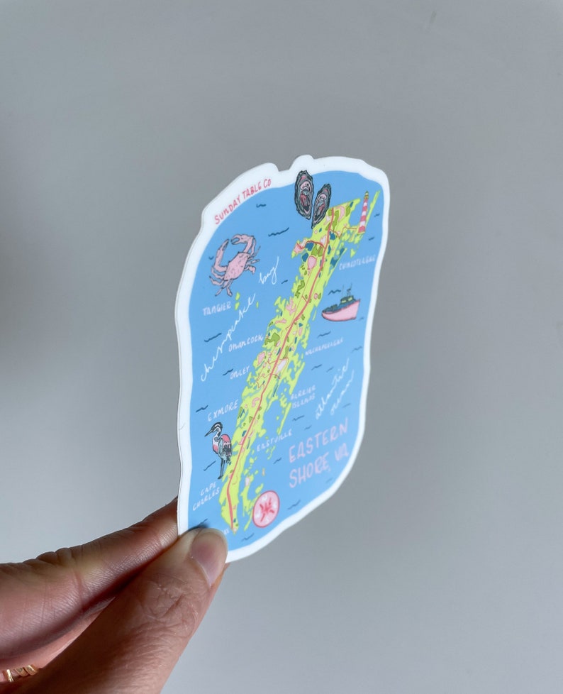 Eastern Shore Virginia Map Sticker | Die-cut Vinyl Decal - Etsy