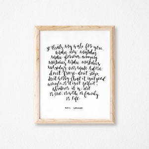 Hand-lettered Neil Gaiman Print - Etsy