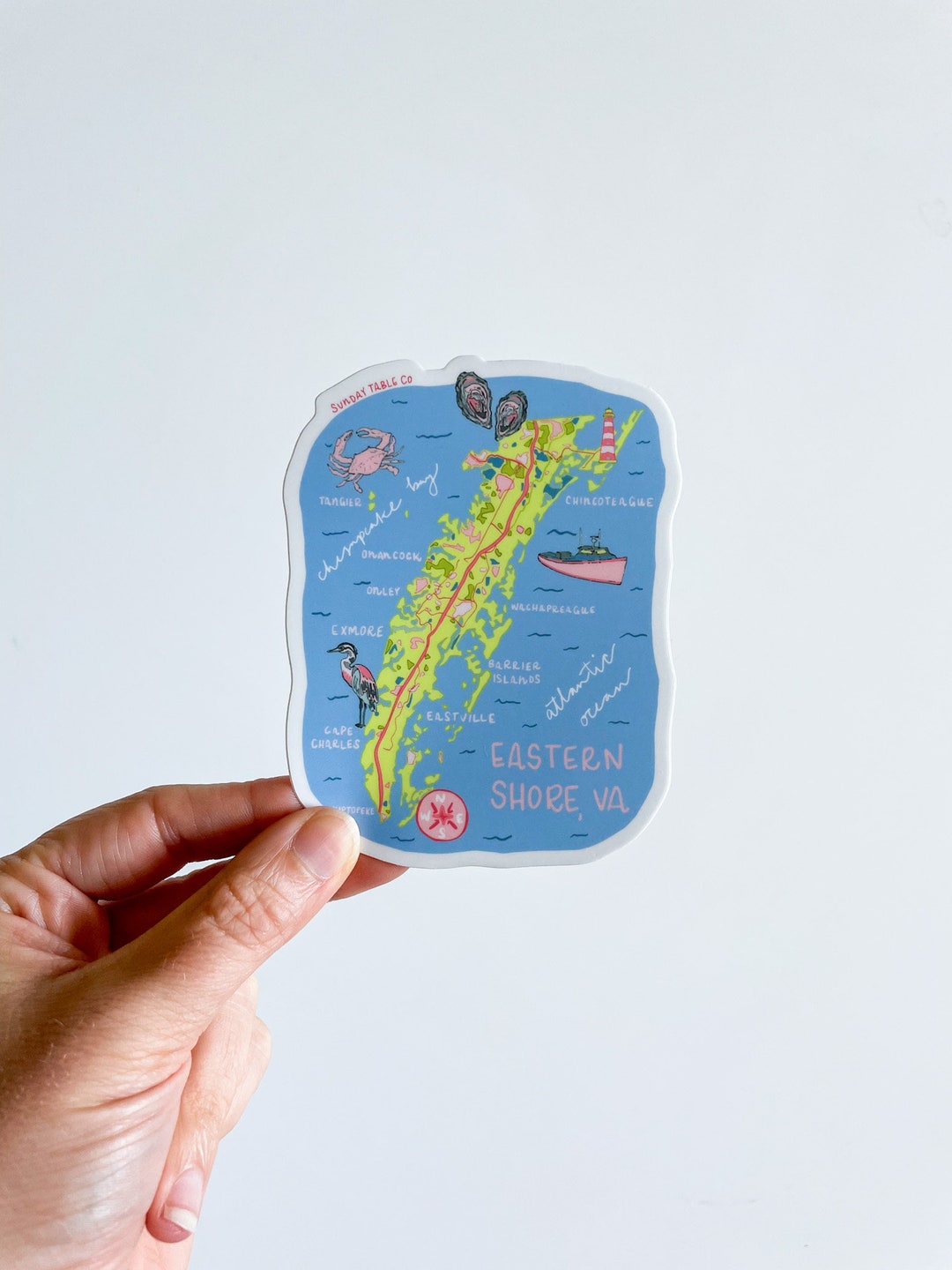 Eastern Shore of Va Map Sticker || Virginia Die-cut Sticker || Vinyl ...