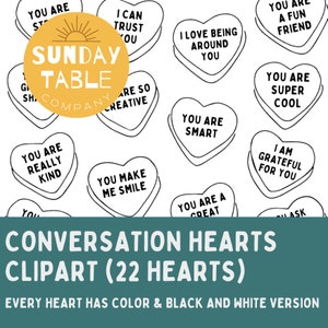 Conversation Hearts Clip Art Set || Positive Message Conversation ...