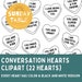Conversation Hearts Clip Art Set || Positive Message Conversation ...