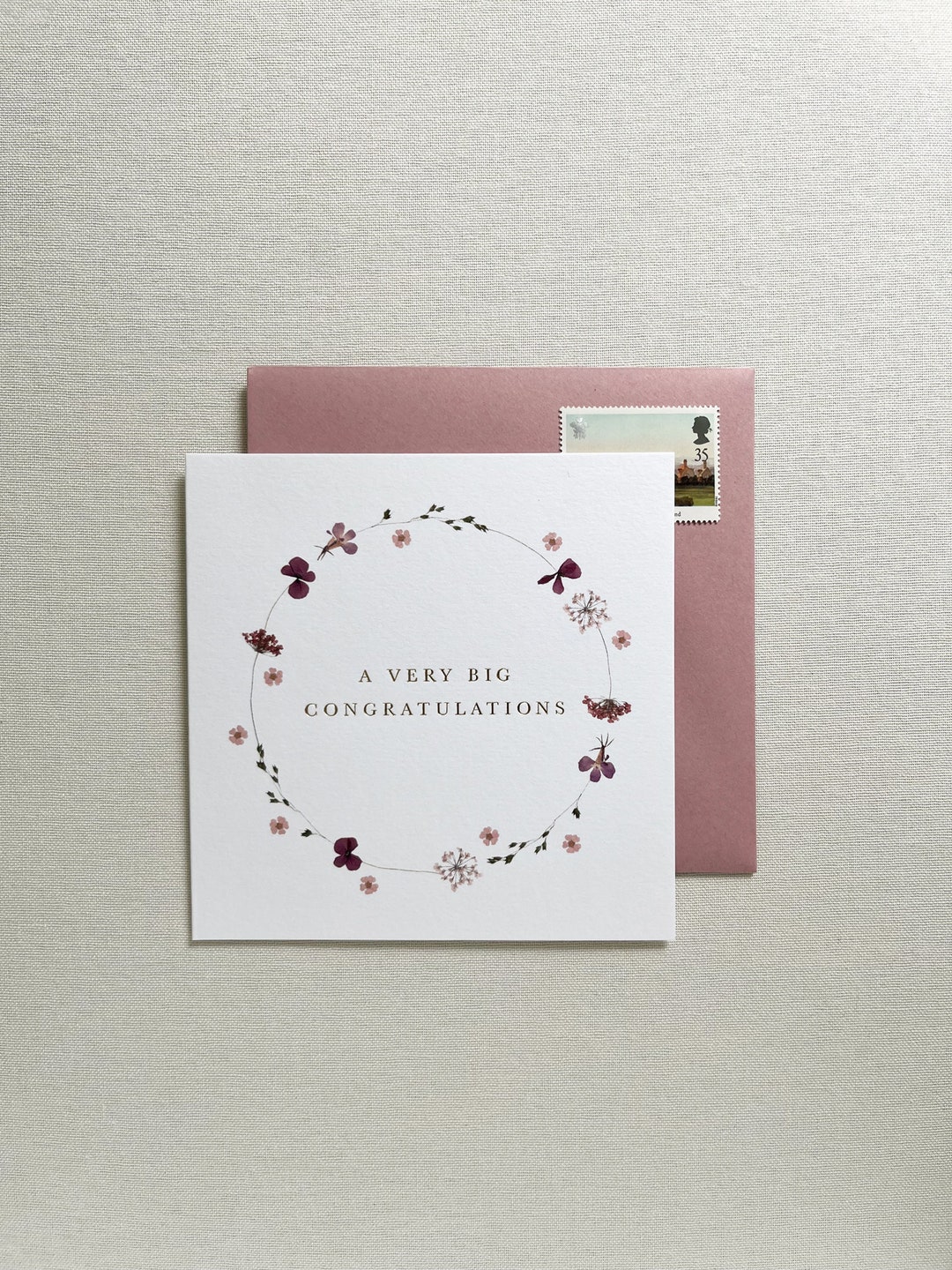 Edith Floral Congratulations Card - Etsy