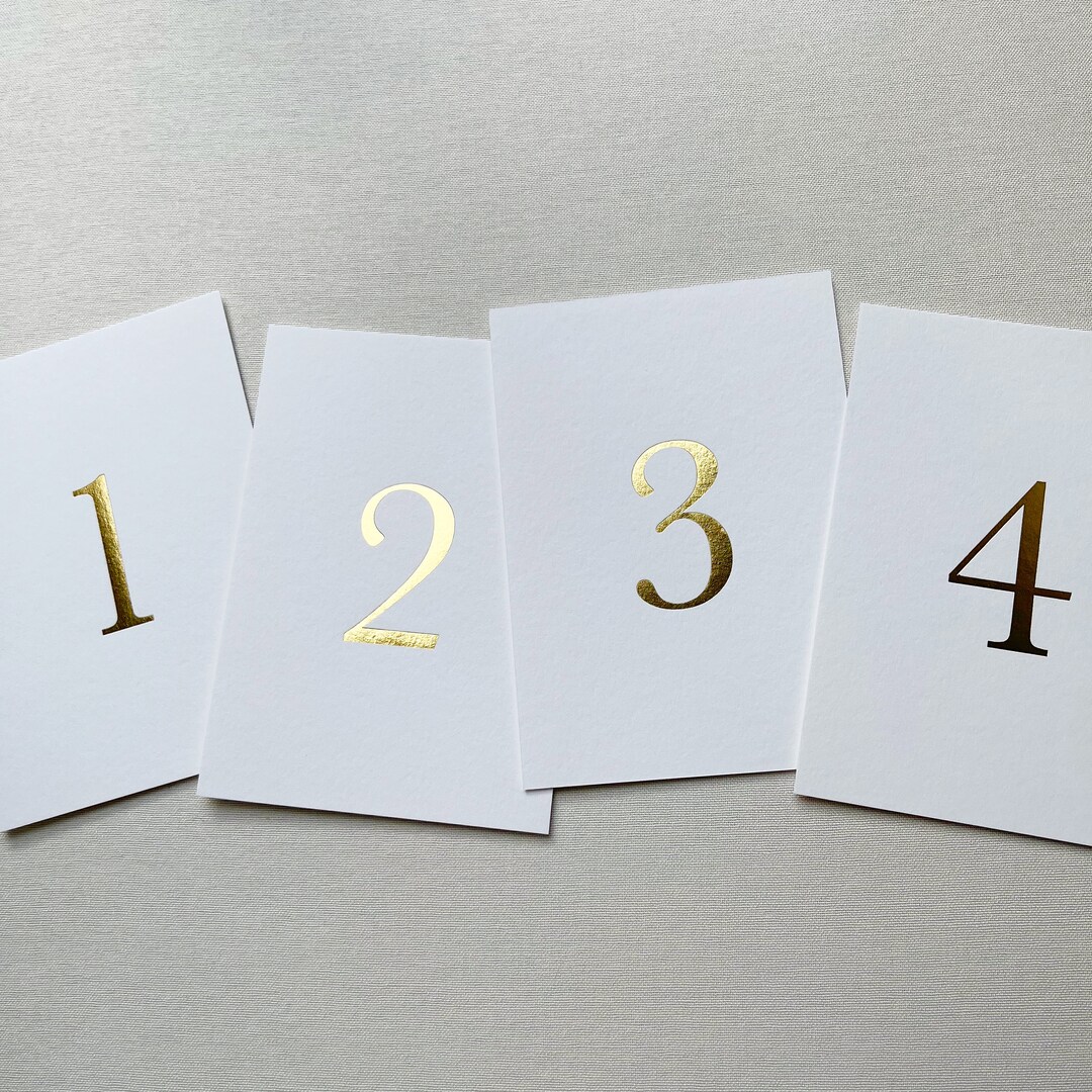 Gold Foil Table Numbers - Etsy