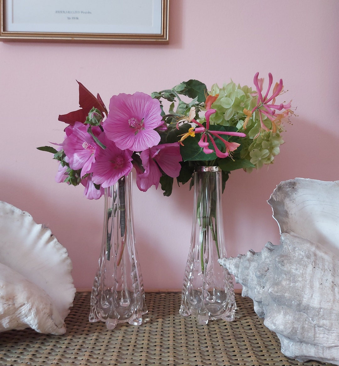 A Pair of Victorian Silver & Glass Vases Antique Vases With Silver ...