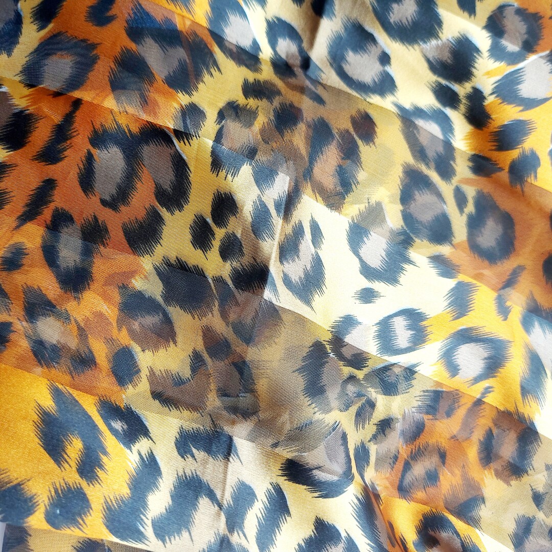Vintage Large Leopard Print Scarf 1990s Scarf Vivid Strong Pattern and ...
