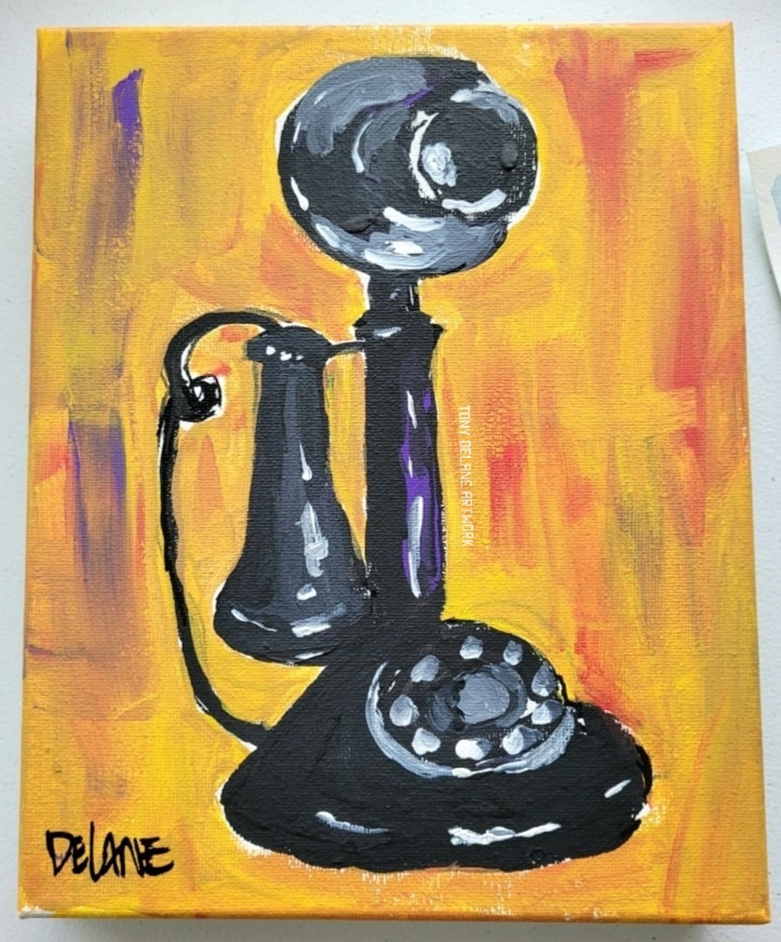 Original Telephone Painting. 8x10 Stretched Canvas - Etsy