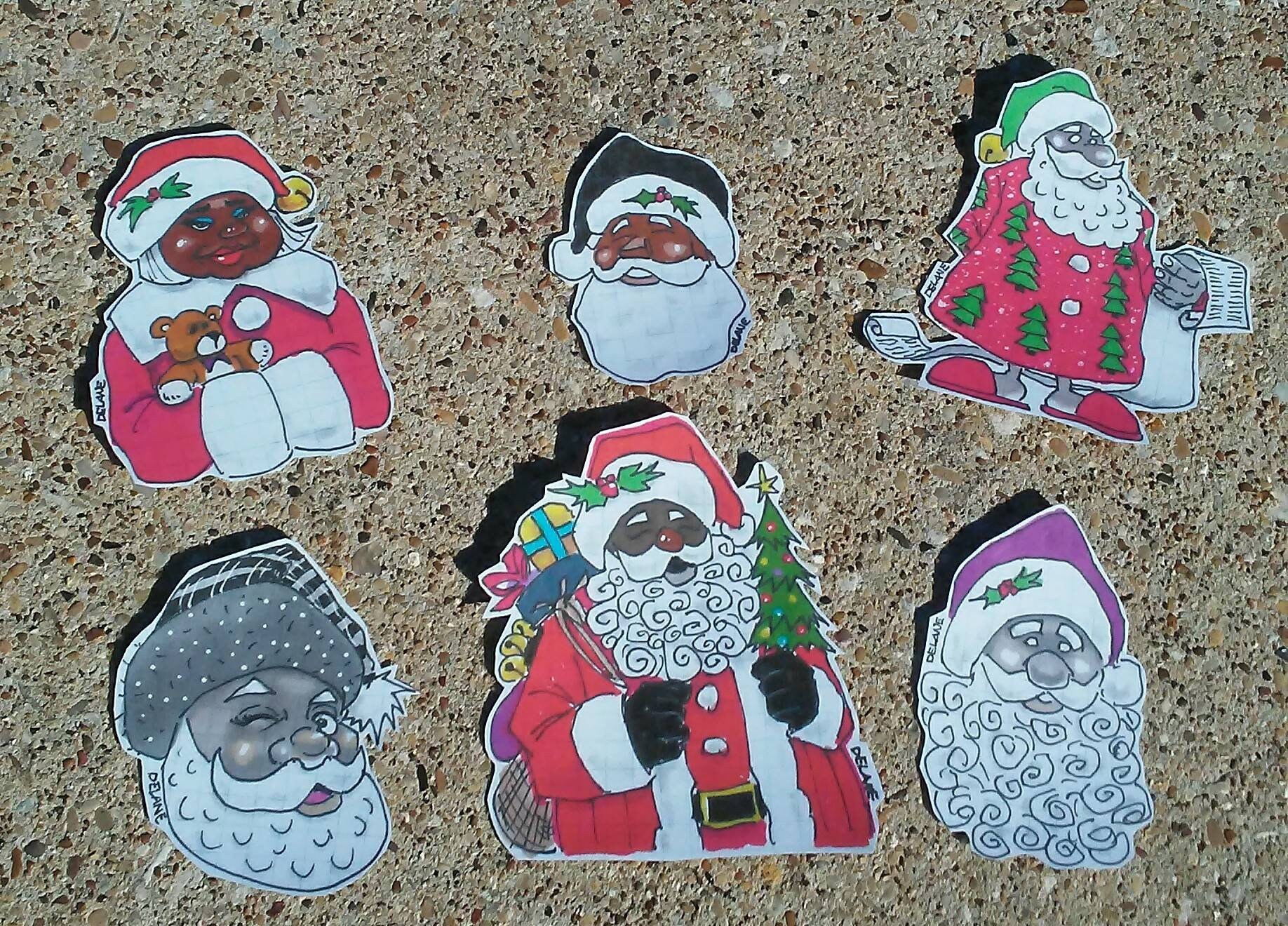 Guoxing Santa Claus Refrigerator Magnets Stickers Set,christmas ...