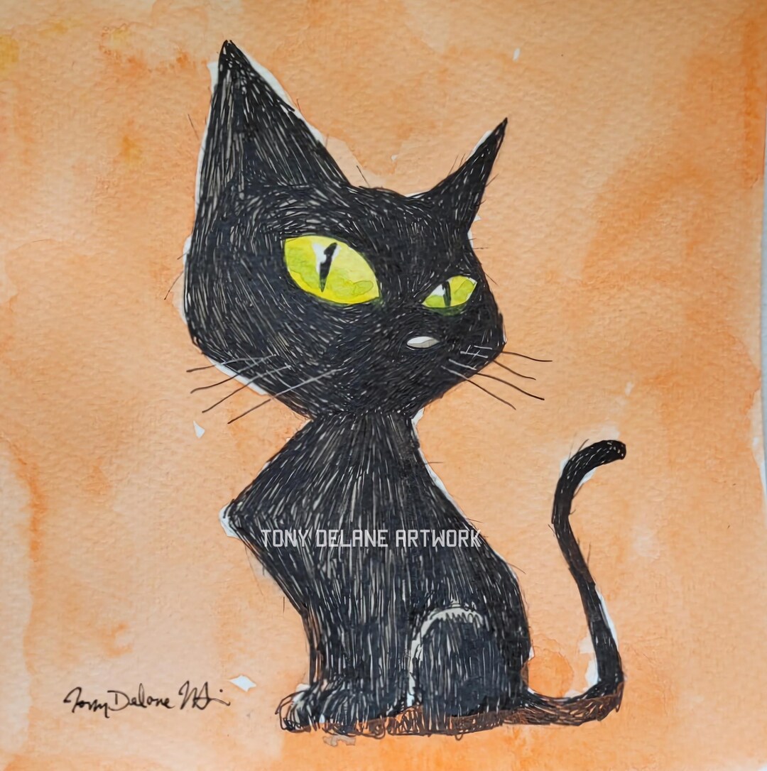 Original Binx the Cat Watercolor. This Painting is Approximately 8x8 ...