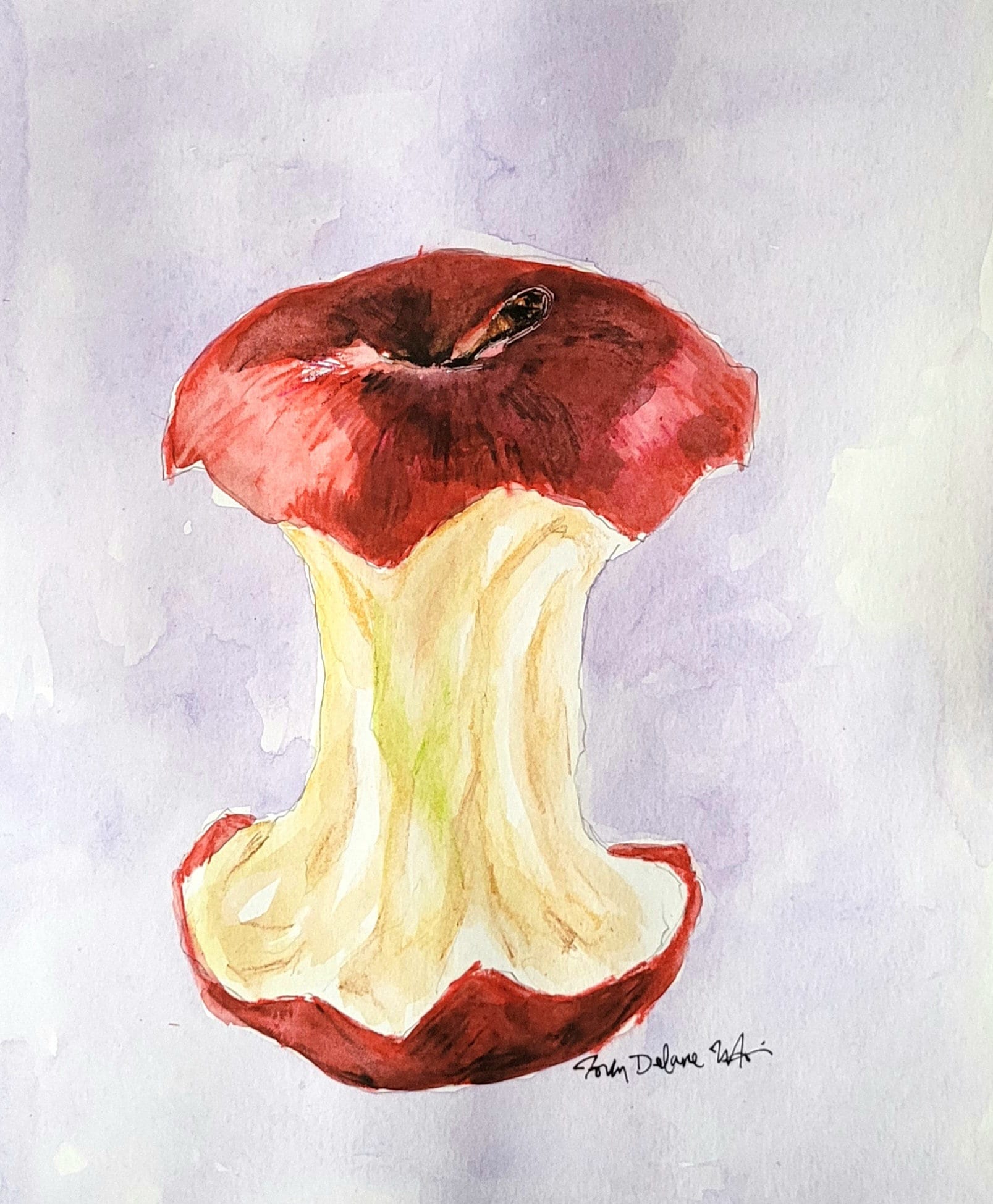 Original an Apple a Day... Watercolor on Paper. Approximately 8 Inches ...