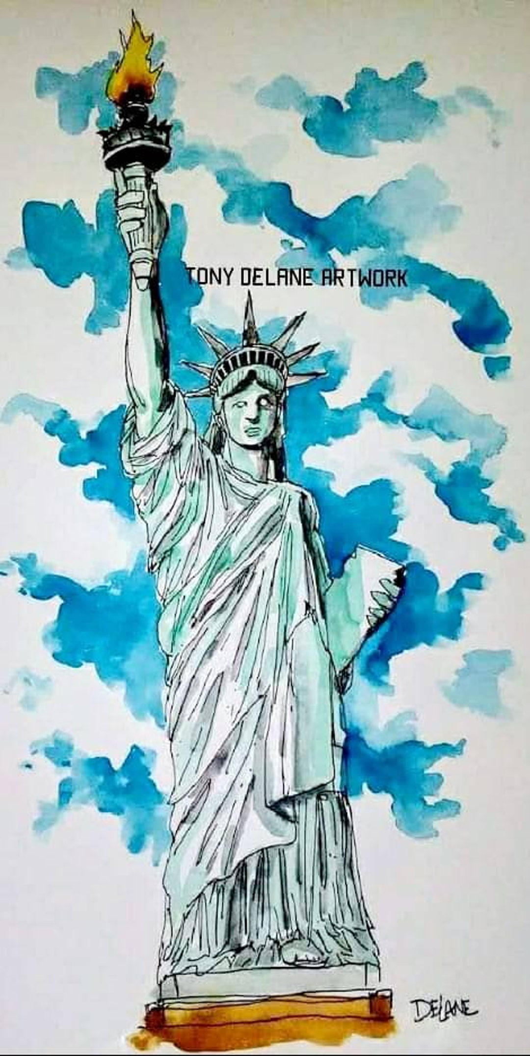 Lady Liberty Art Print. Print May Be Rolled and Shipped in a Mailing ...