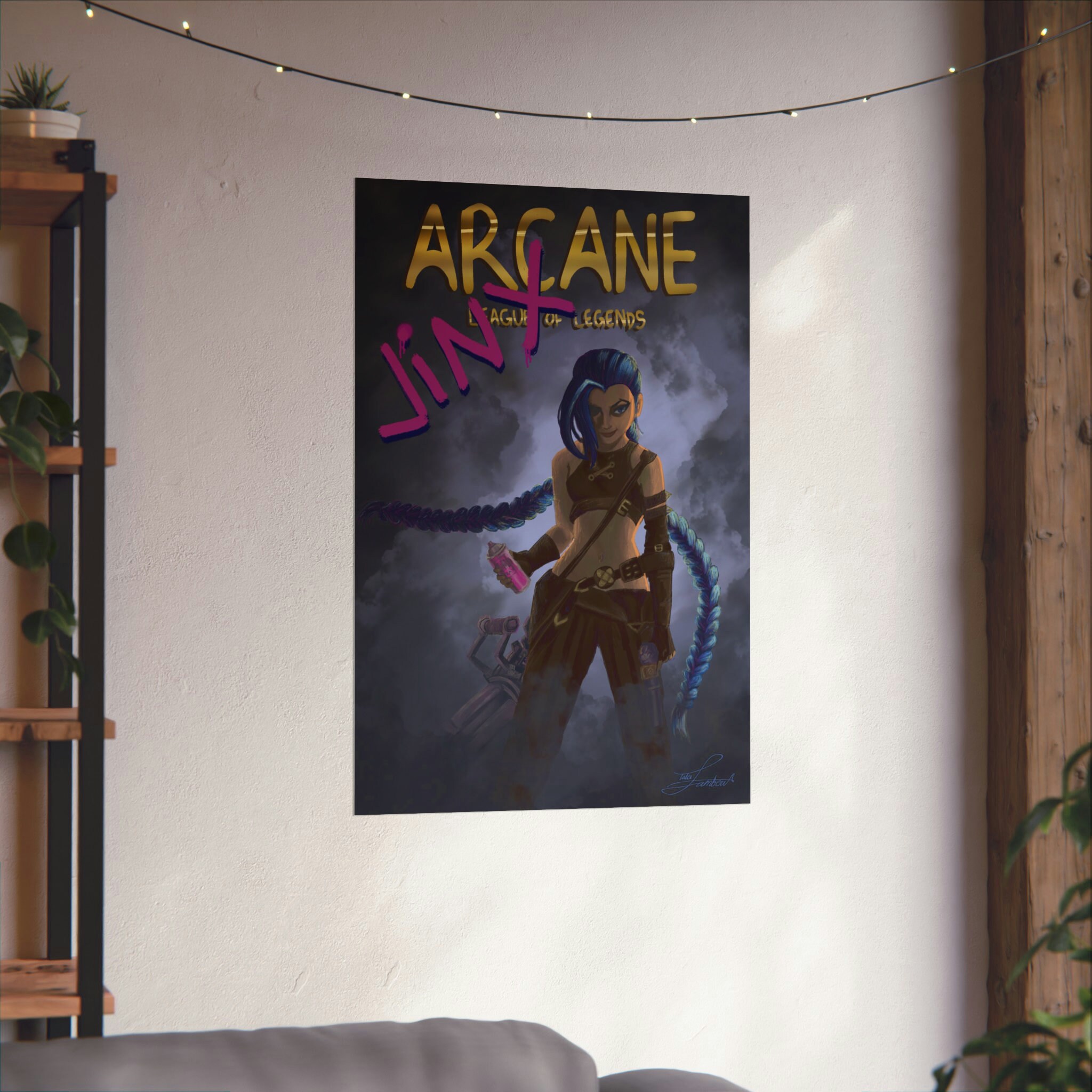 Matte Vertical Posters, Fan Art Poster, Jinx Drawing, League of Legends ...