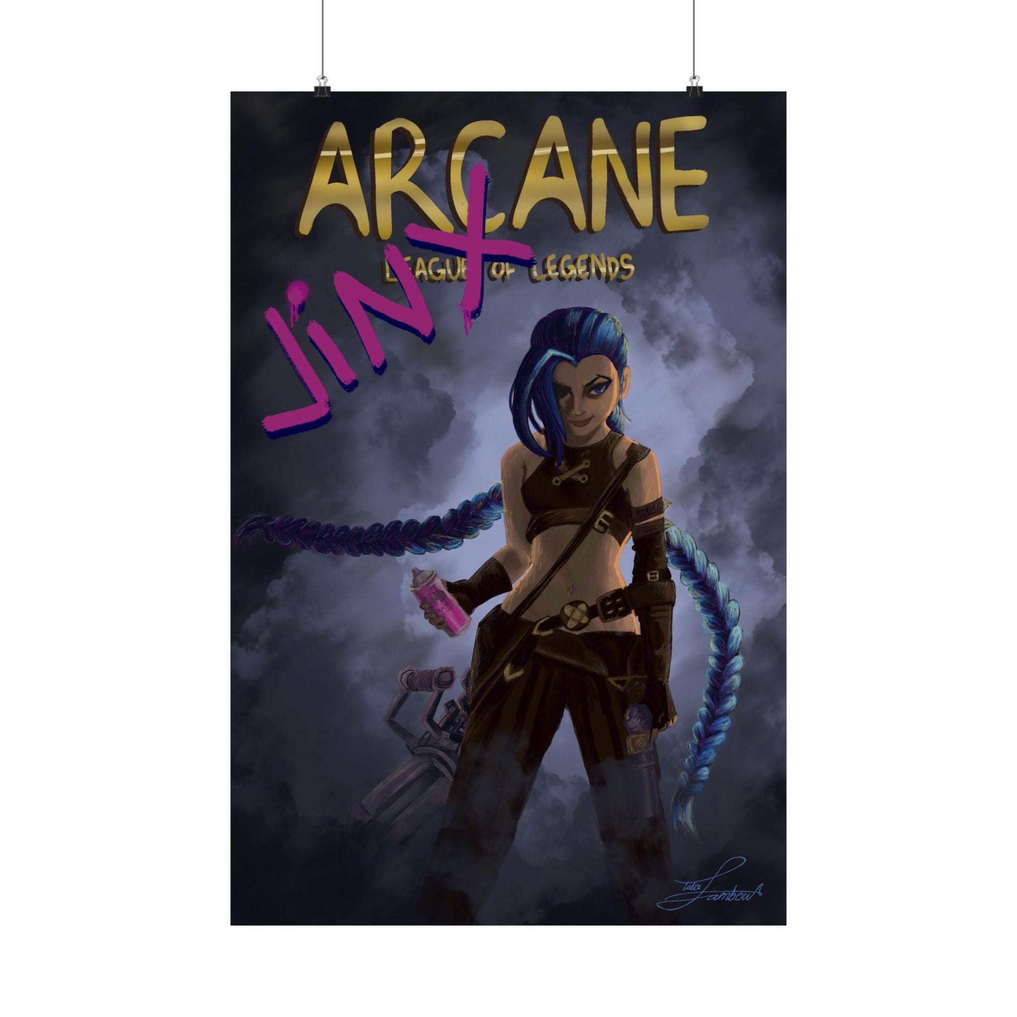 Matte Vertical Posters, Fan Art Poster, Jinx Drawing, League of Legends ...